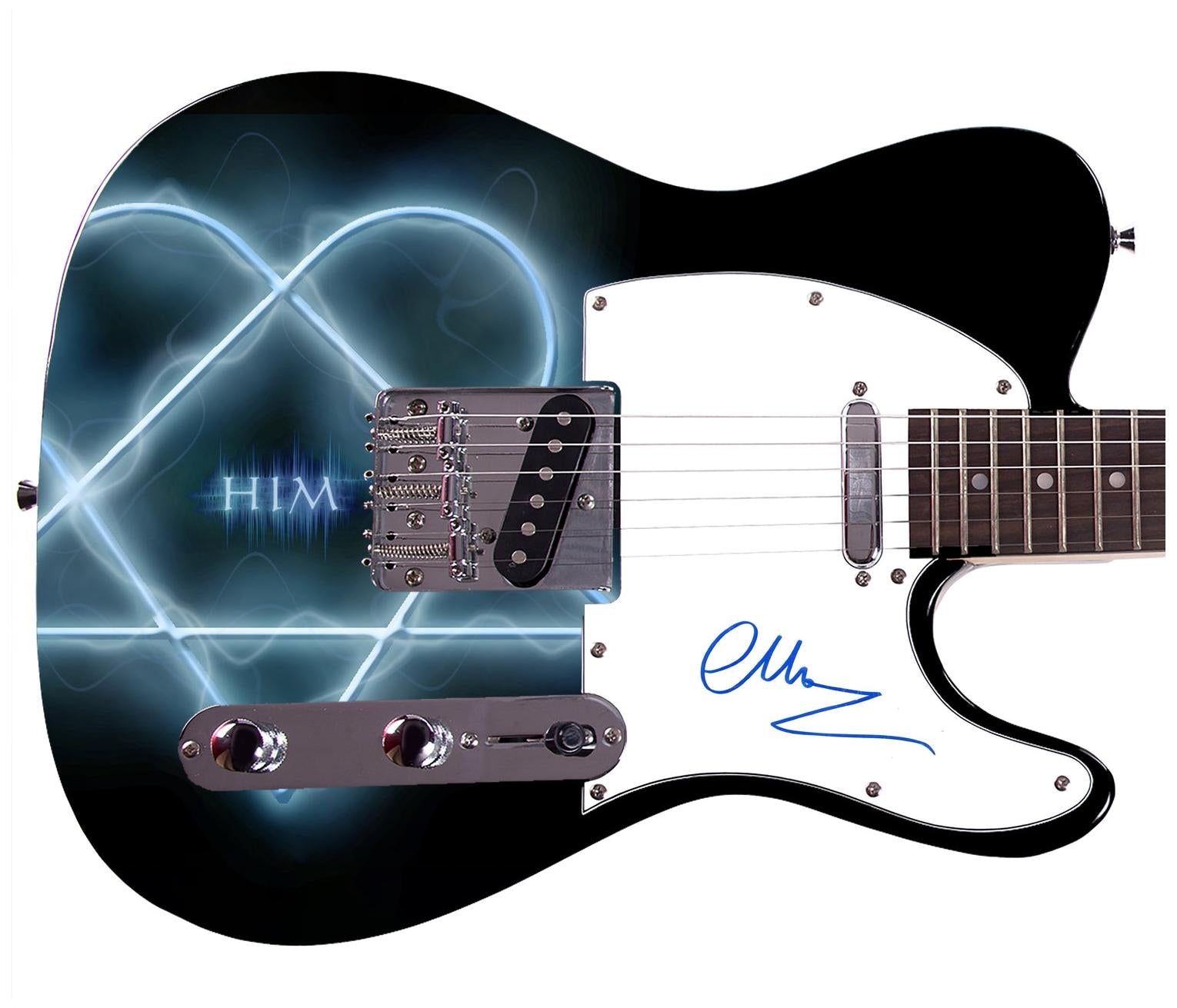 Mikko Paananen Mige of Him Signed Custom Graphics Guitar – Autograph Pros LLC