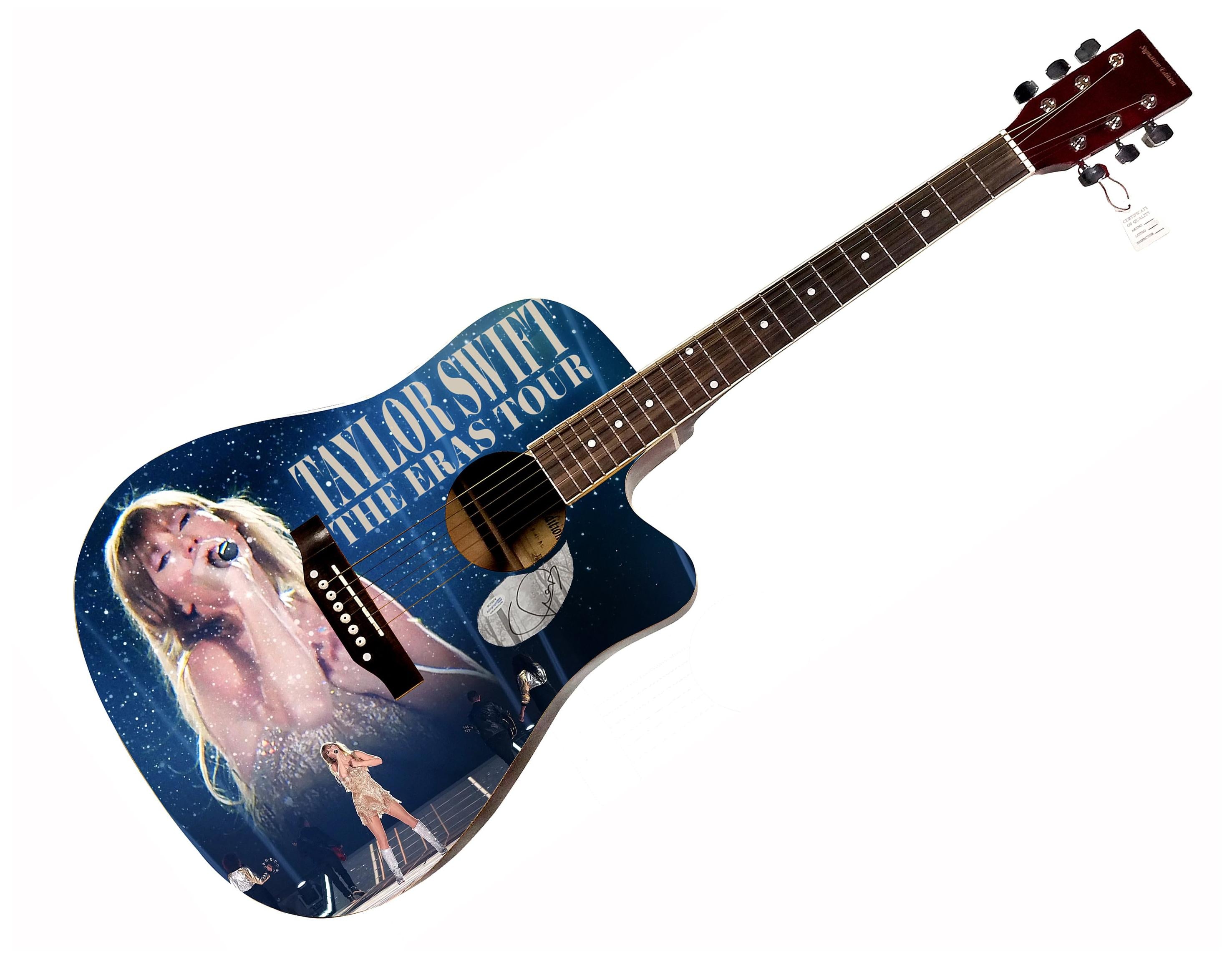 Taylor Swift Autographed Folklore Acoustic Custom Graphics Photo Guitar ...