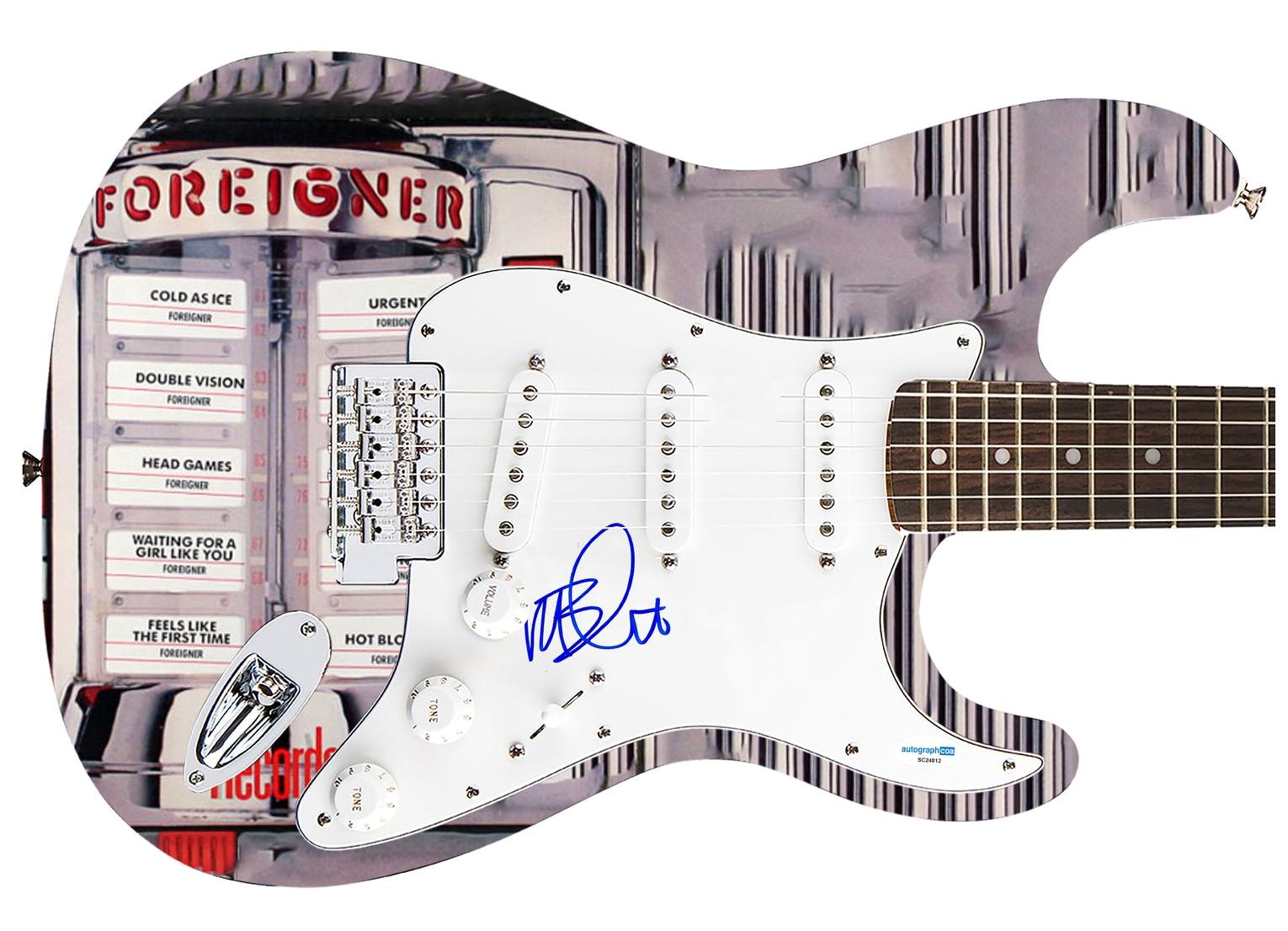 Foreigner Michael Bluestein Autographed Signed 1/1 Custom Graphics Gui ...