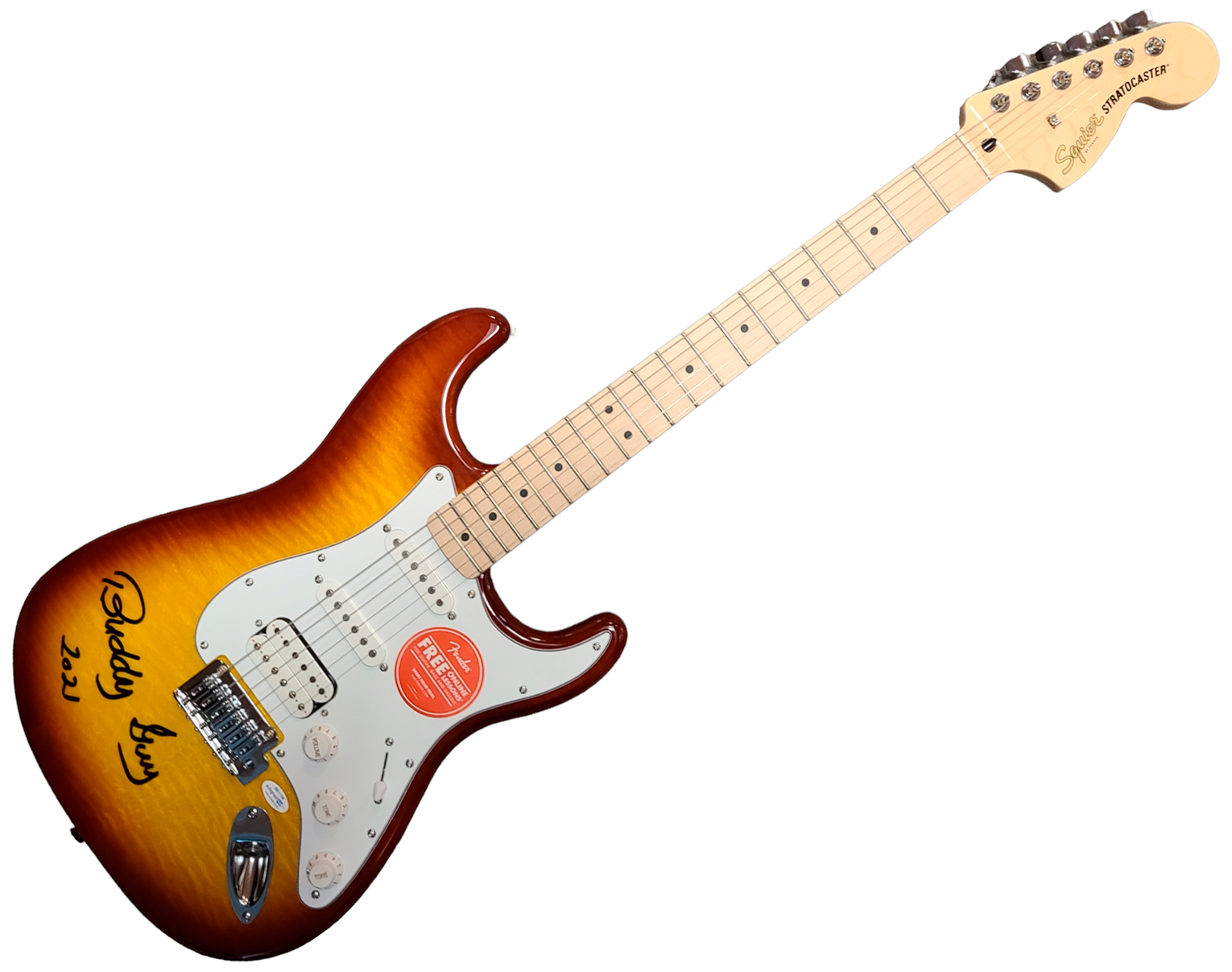 Buddy Guy Autographed Cherry Sunburst Fender Stratocaster Guitar ...