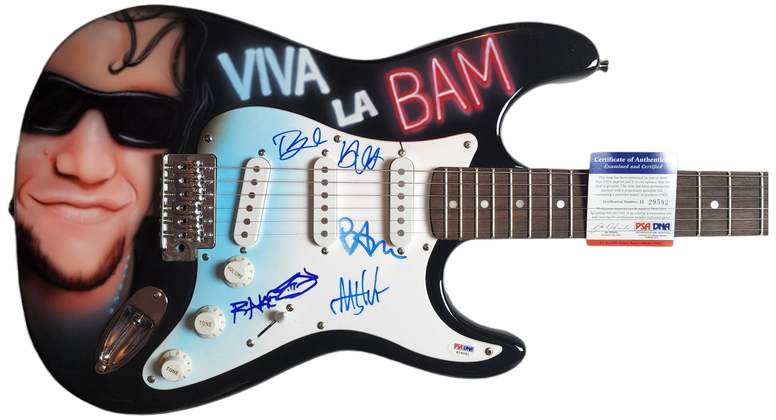 Viva La Bam Cast Bam Margera Autographed Signed Hand Airbrushed Painti ...