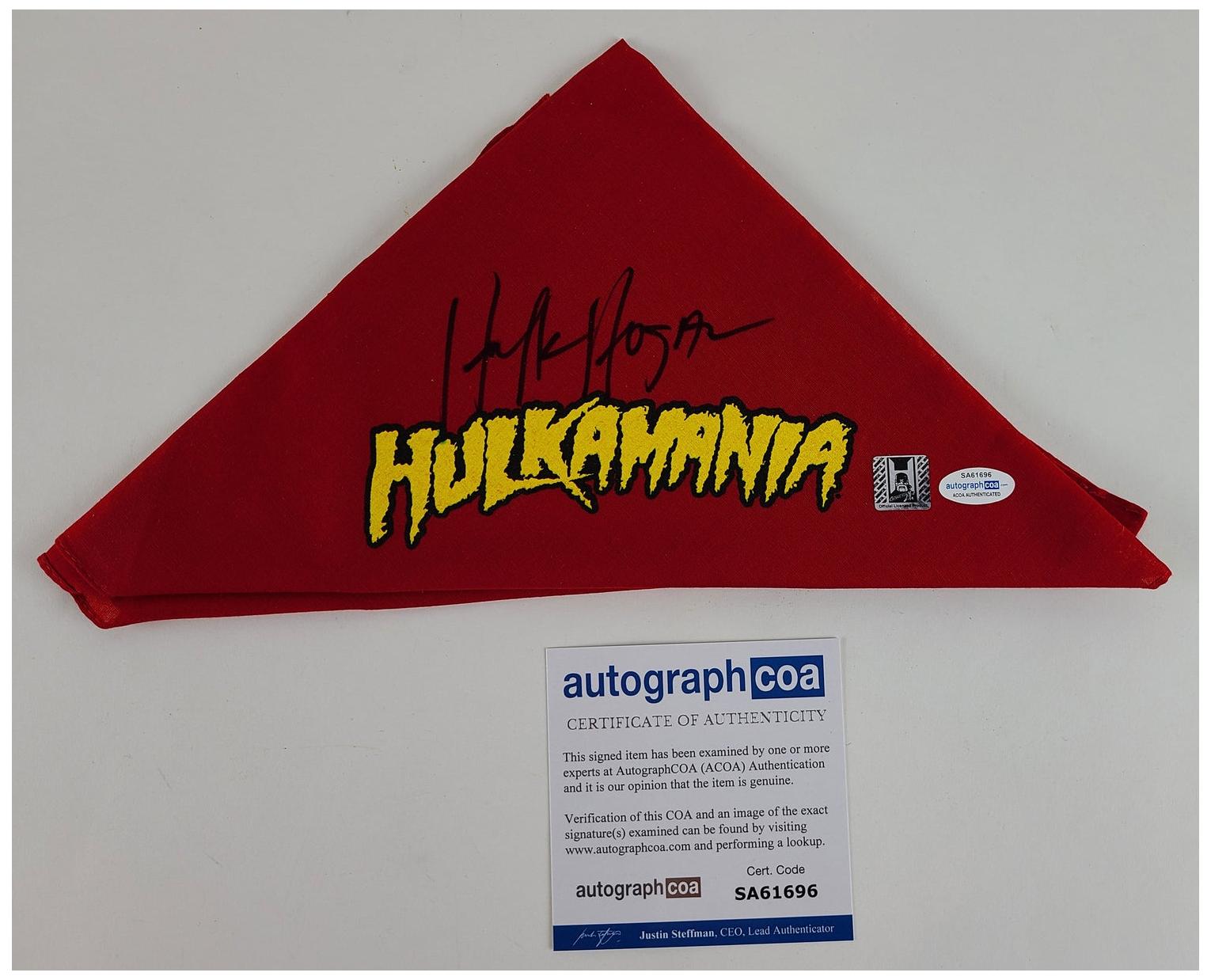Hulk Hogan Autographed Hulkamania Bandana Hulk Hologram – Autograph ...