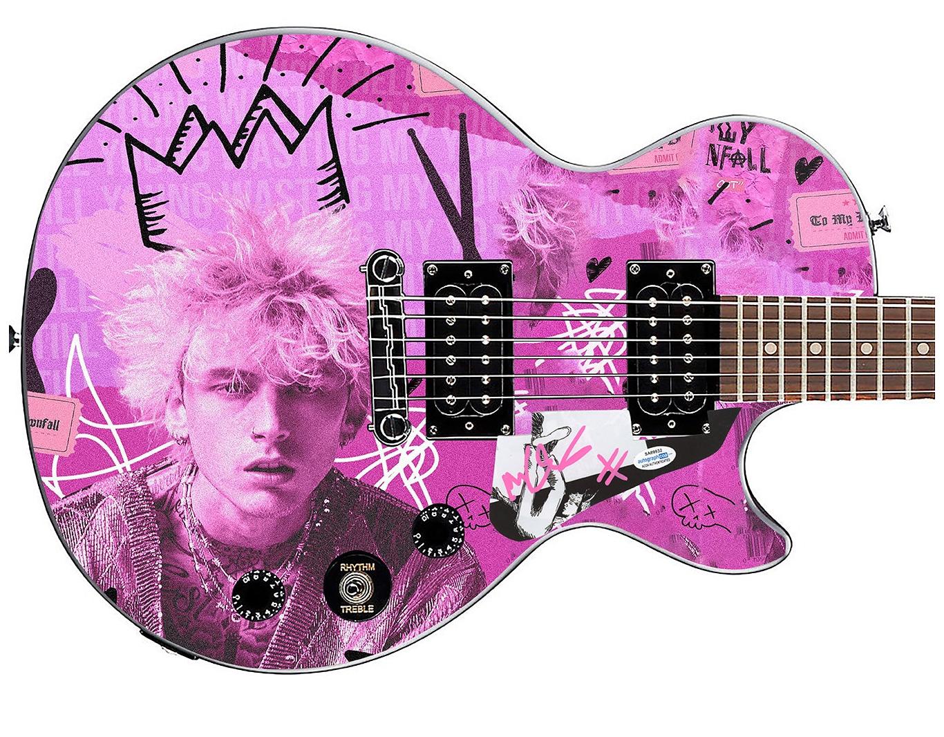 Machine Gun Kelly Signed Gibson Epiphone Les Paul Graphics Guitar ACOA ...
