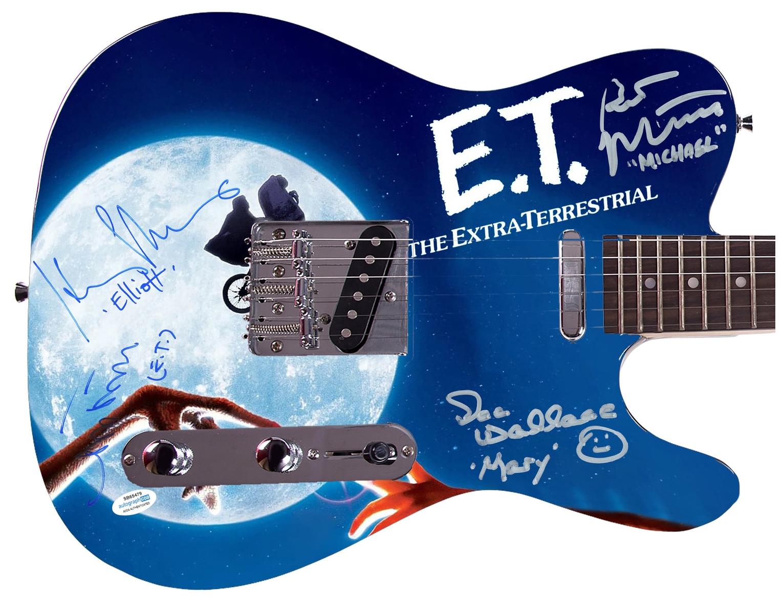 E.T. Extra Terrestrial Cast Signed Movie Poster Photo Guitar Exact ...