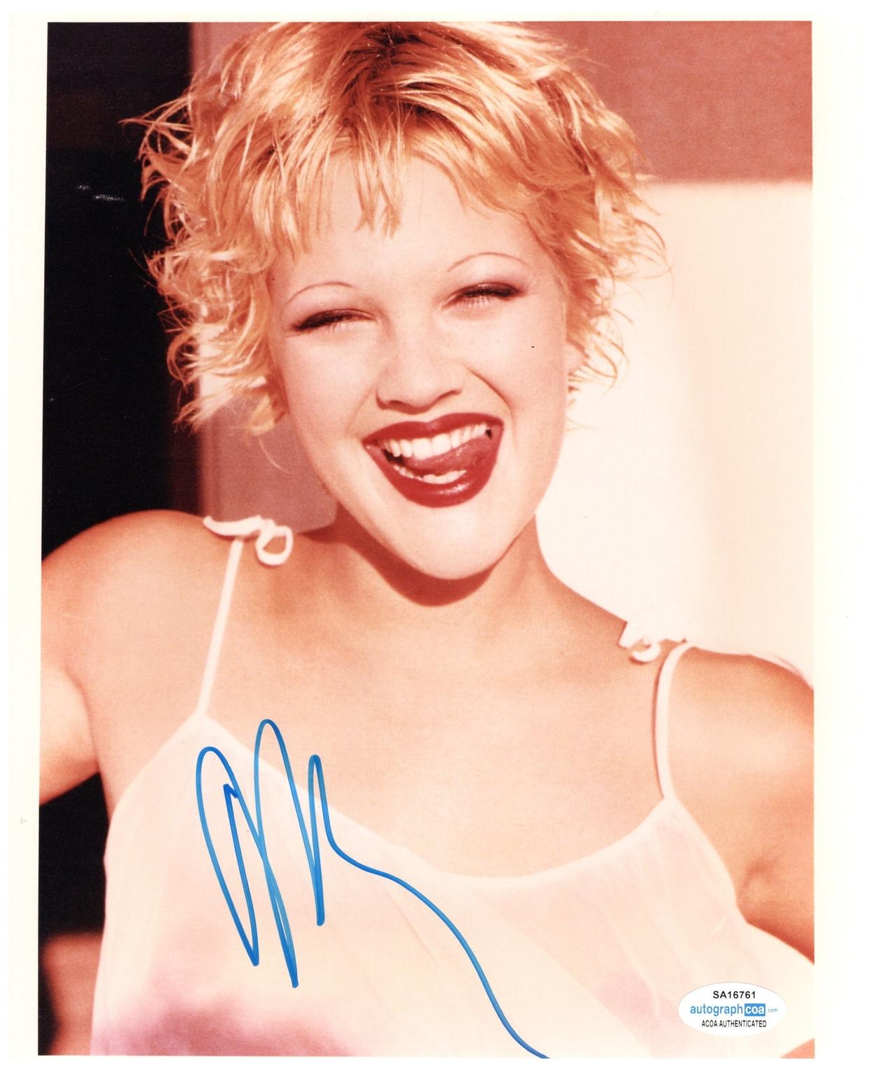 Drew Barrymore Autographed Signed 8x10 Red Lips Photo – Autograph Pros LLC